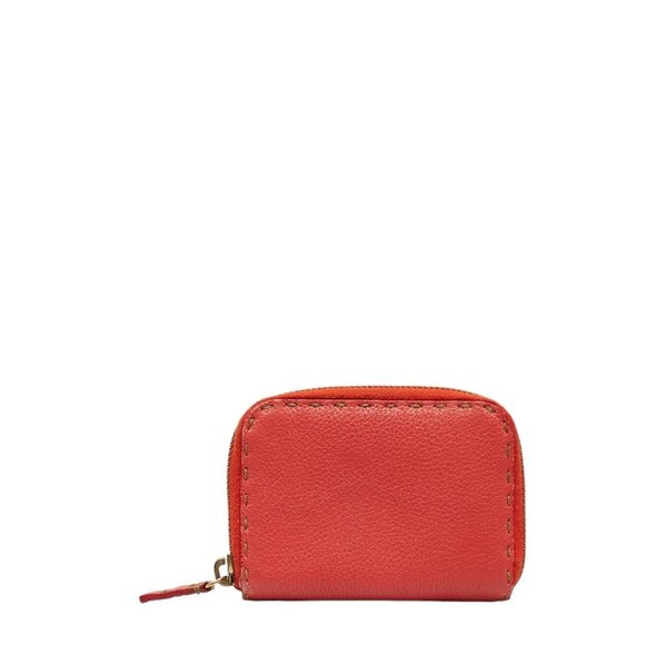 Fendi | Bags | Fendi Selleria Coin Case Round 8m006 Pink Red Leather ...